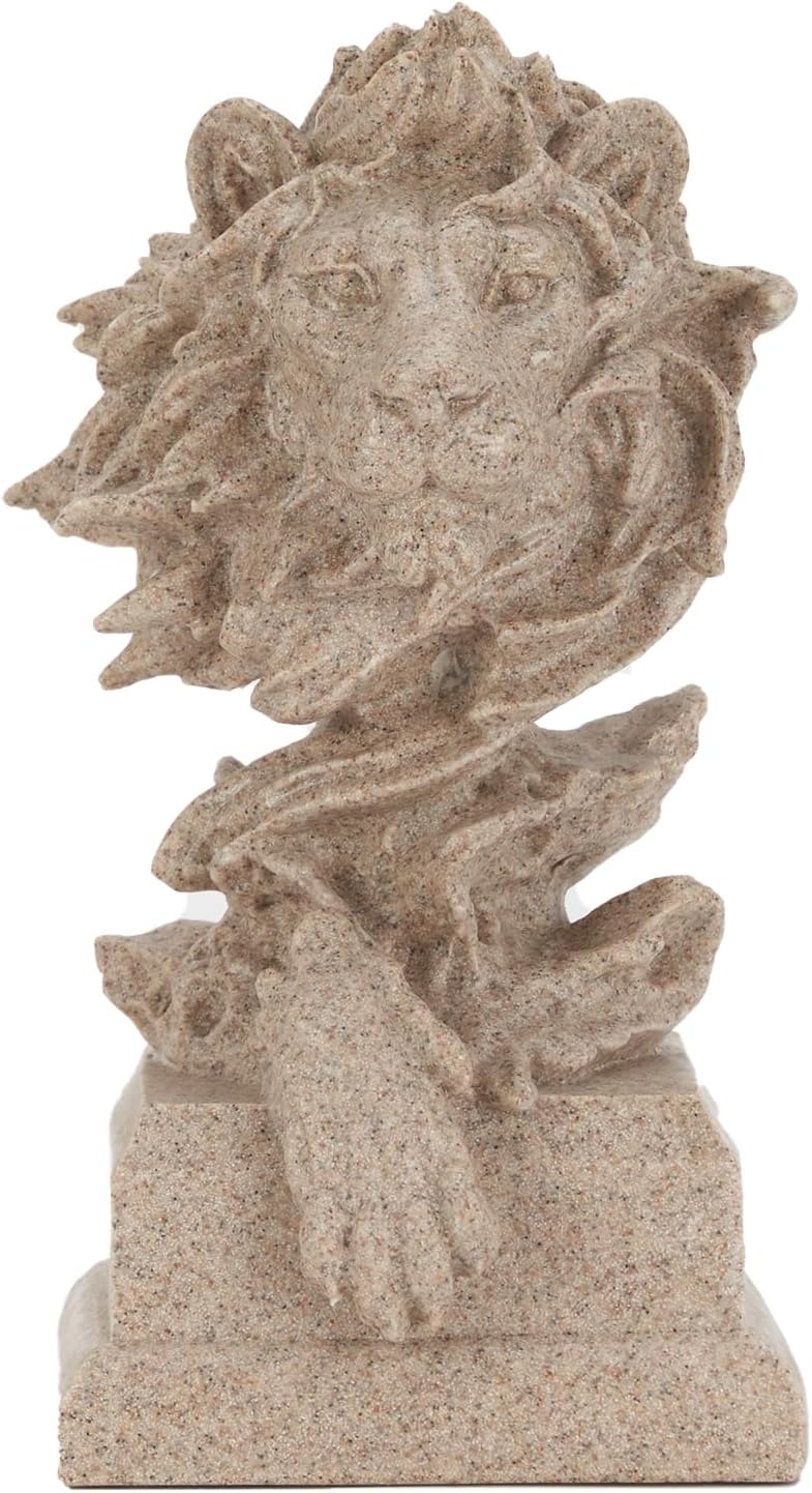 Amazon.com: Resin Lion Head Bust Statue Sculpture Frgurine Gift for ...