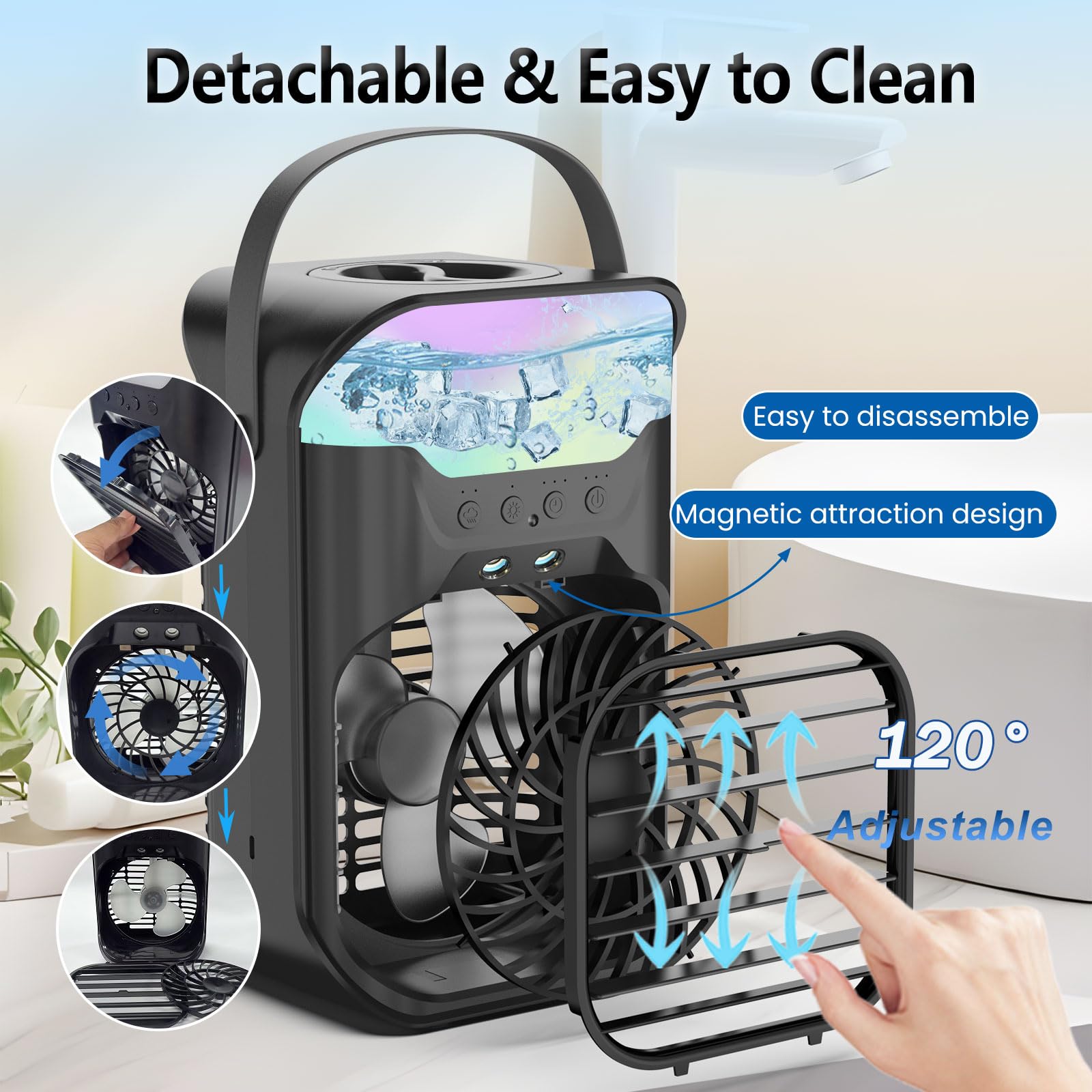 Small Indoor Air Conditioner Unit FANCOLE Portable Air Conditioners, 3 ...