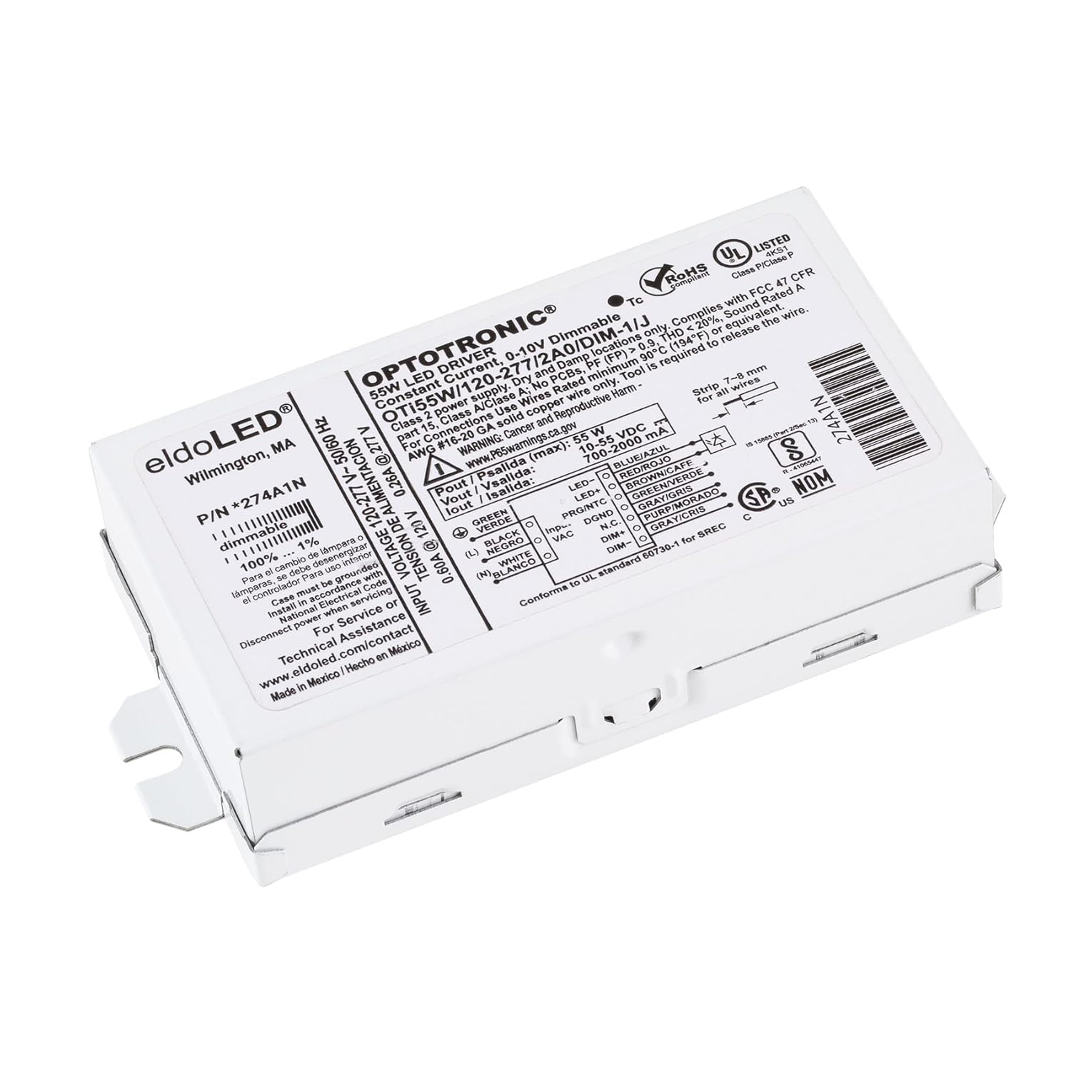 eldoLED *274A1N OPTOTRONIC 55W Constant Current 0-10V Dimmable LED ...