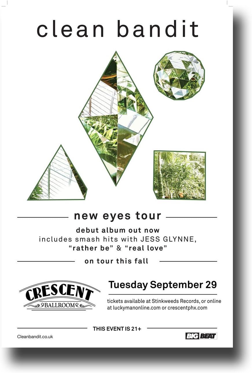 Amazon.com: Clean Bandit Poster _ Concert 11 X 17 New Eyes Tour with ...