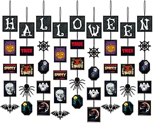 Amazon.com: Halloween Hanging Decorations Set - 9 Sets halloween Door ...