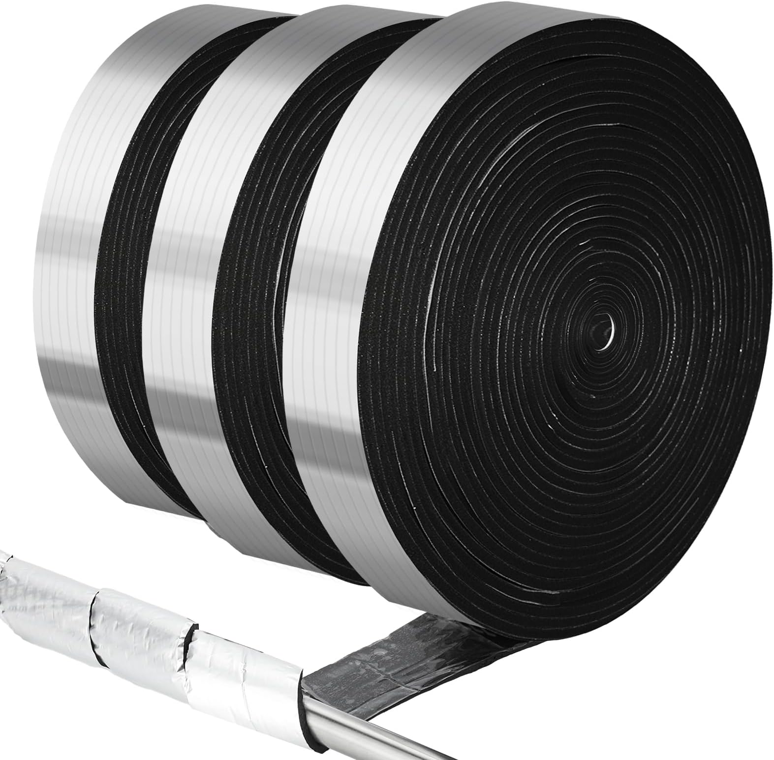 2 Rolls Fiberglass Pipe Insulation Wrap- 3 Inch Wide x 32.8Ft Length ...