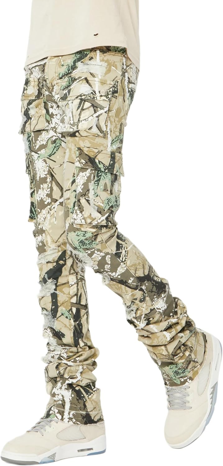 Amazon.com: ROCKSTAR ORIGINAL Men's Zaire Tree Camo Cargo Super Stacked ...
