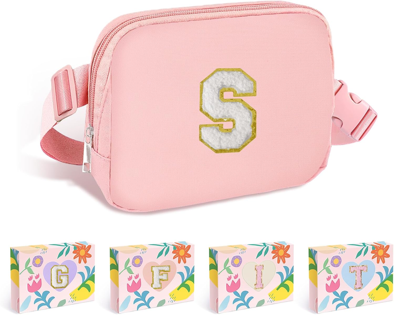Amazon.com | COSHAYSOO Pink Fanny Pack for Girls Purse Crossbody Belt ...