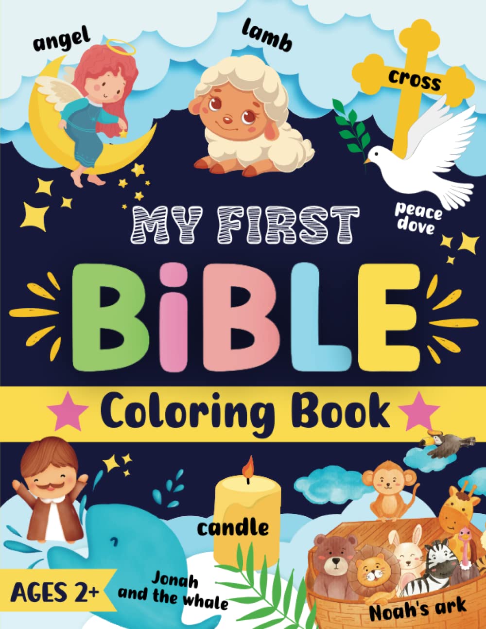 My First Bible Coloring Book for Kids: Big and Simple Christian ...