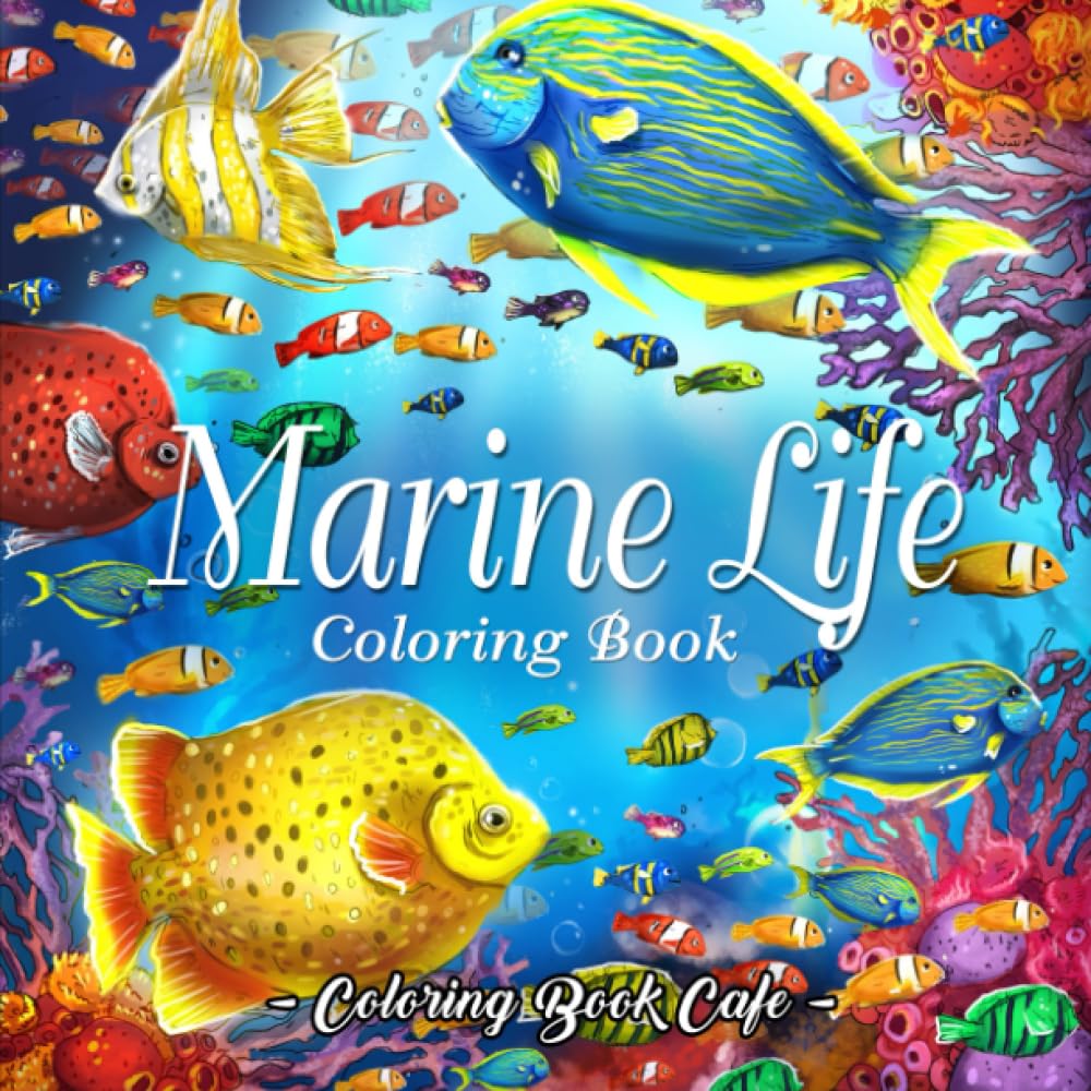 Amazon.com: Marine Life Coloring Book: Amazing Ocean Life Designs with ...