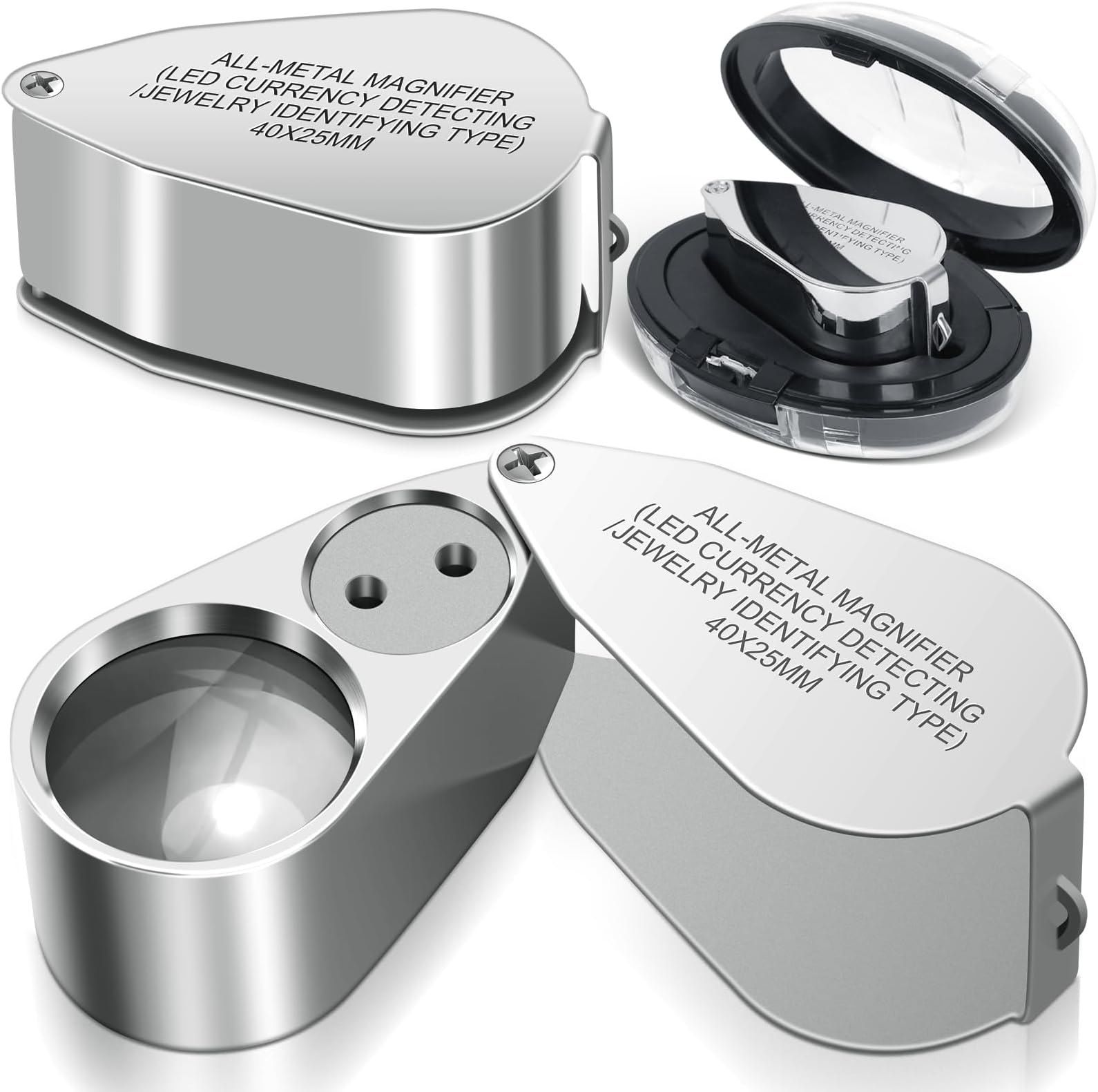 Amazon.com: 40X Handheld Magnifier Magnifying Glass Loupe Lens for ...