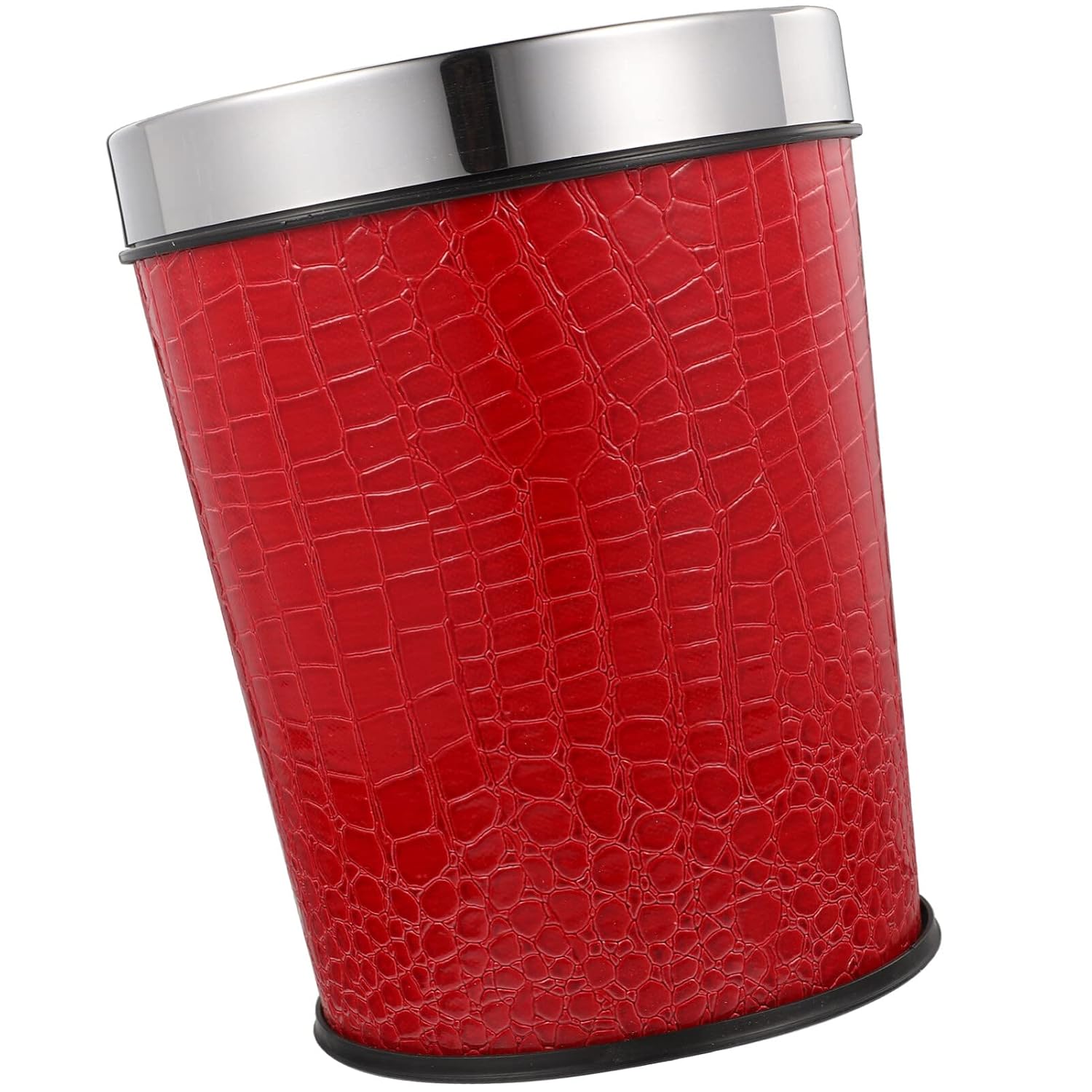 Amazon.com: Leather Trash Bin Chinese Trash Can Retro Trash Can Office ...
