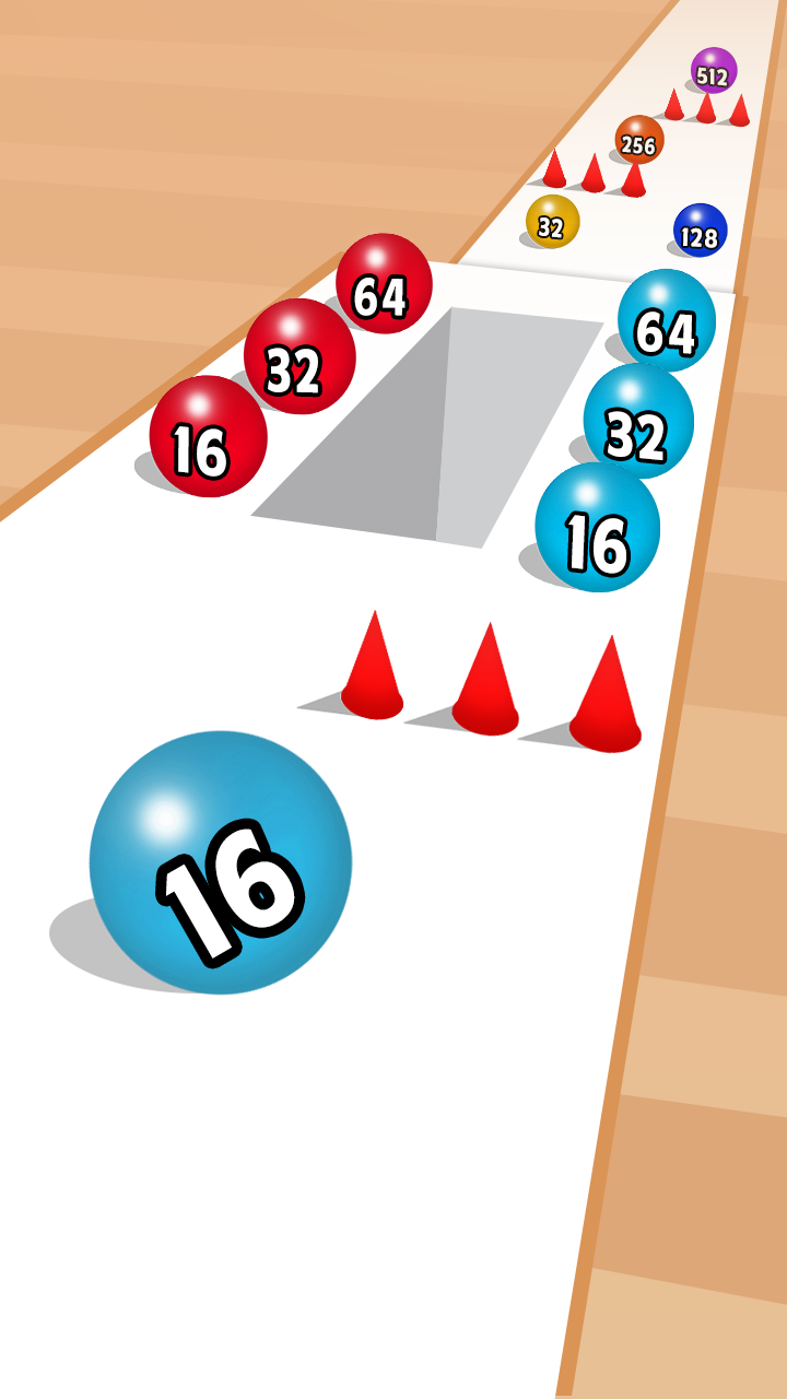 Ball Run 2048 Merge Race Rush 3D Game Switch Color Ball Puzzle Fun Race ...