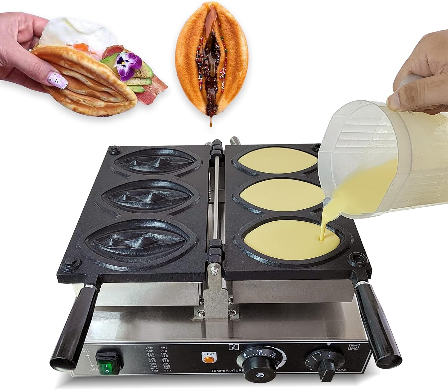 Amazon.com: Mvckyi Commercial 3 PCS Abalone Shape Electric Waffle Maker ...