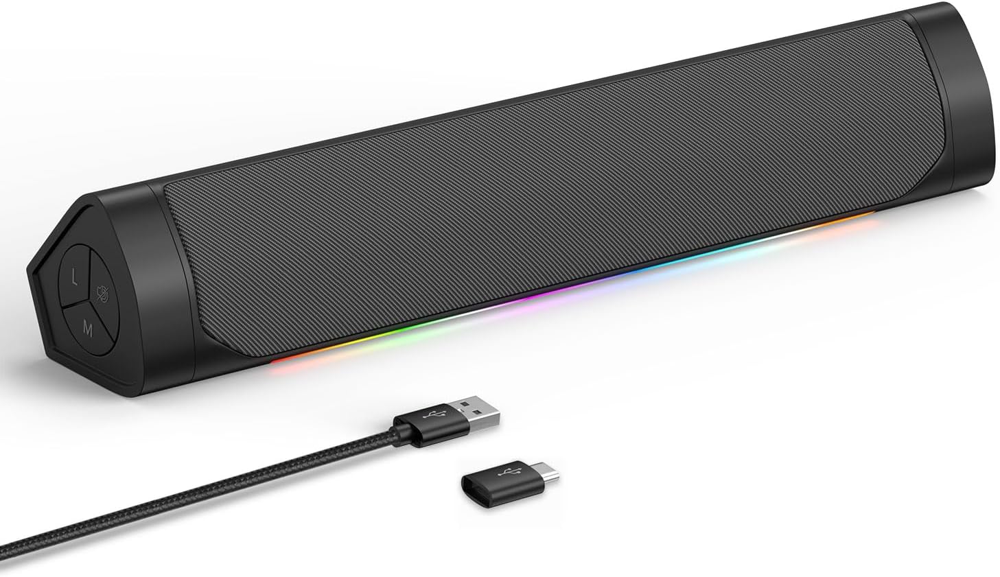 ZETIY PC Speakers, Bluetooth Soundbar Speaker, PC Soundbar with RGB for ...