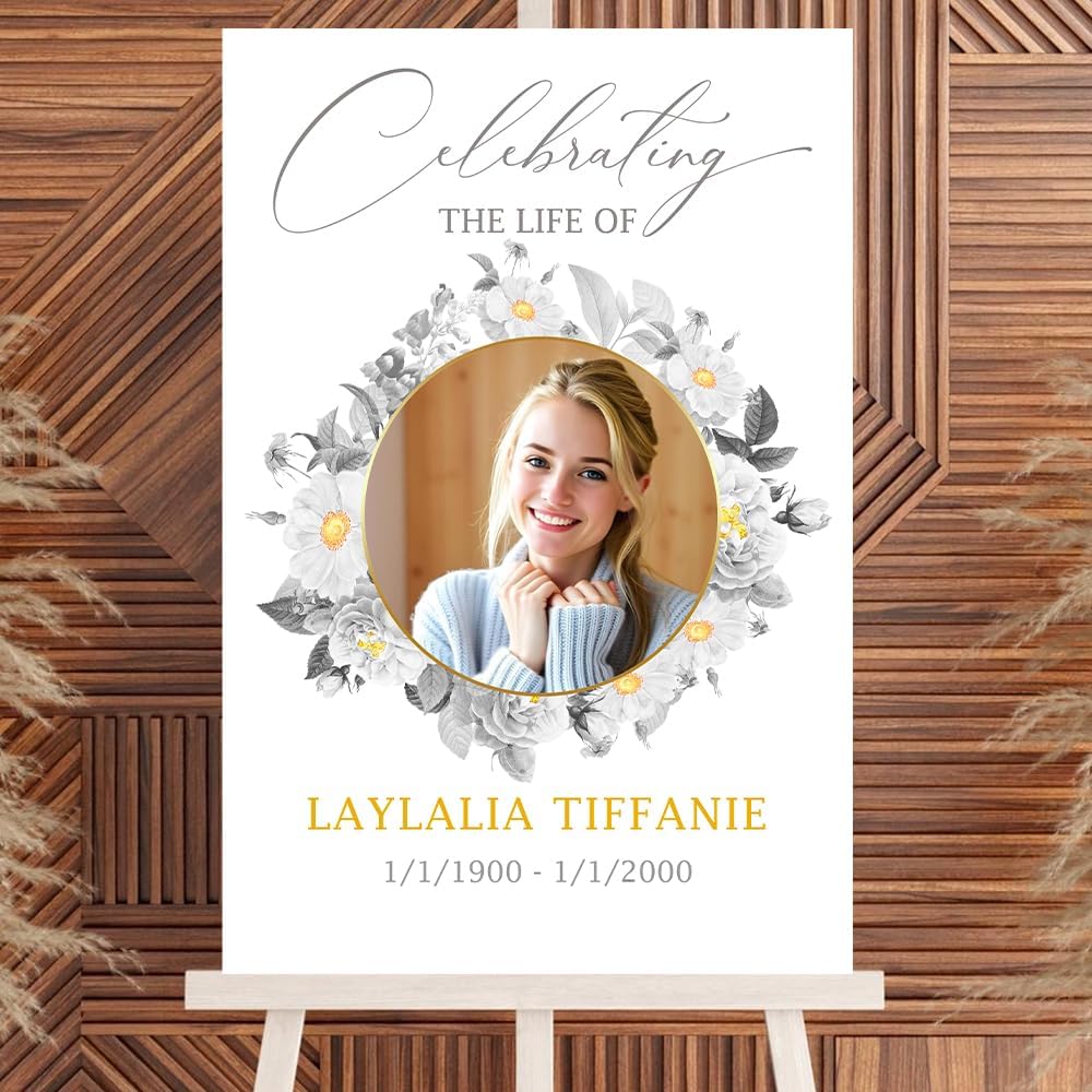 Amazon.com: Personalized Funeral Welcome Signs, Celebrating The Life Of ...