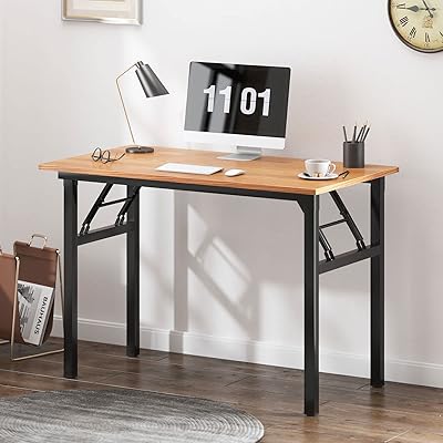 BELIWIN Folding Computer Desk, No-Assembly Writing Desk, PC Laptop Home ...