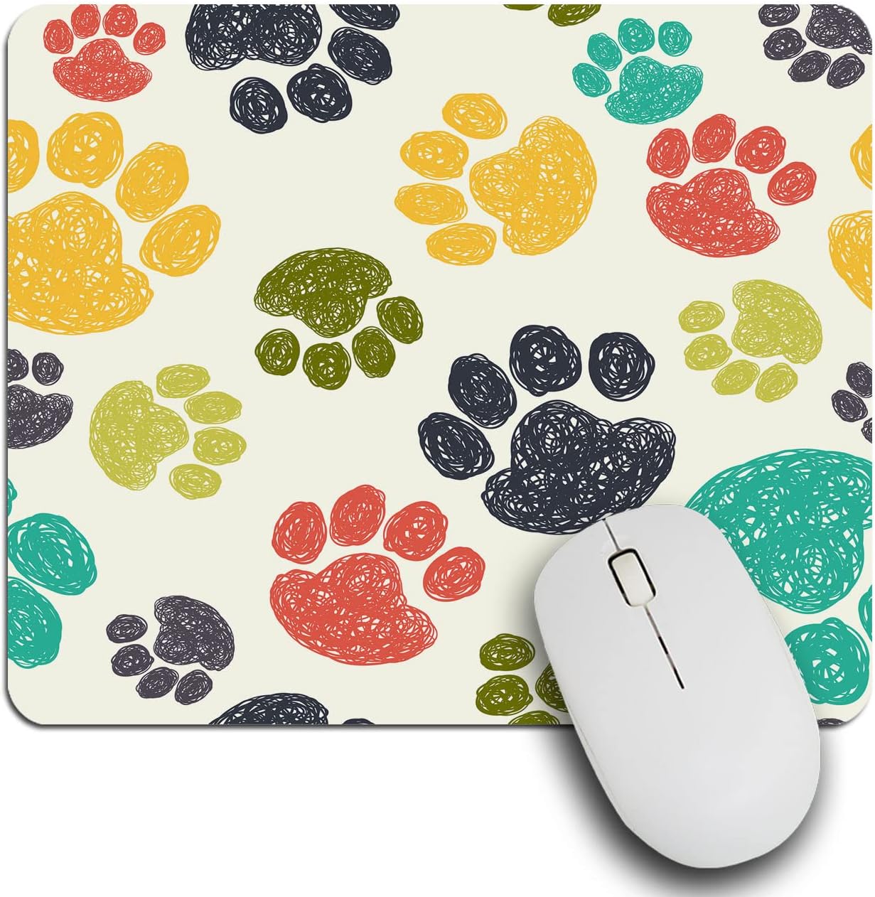 Amazon.com : Rossy Mouse Pad, Dog Paw Prints on Wood Pattem Design ...