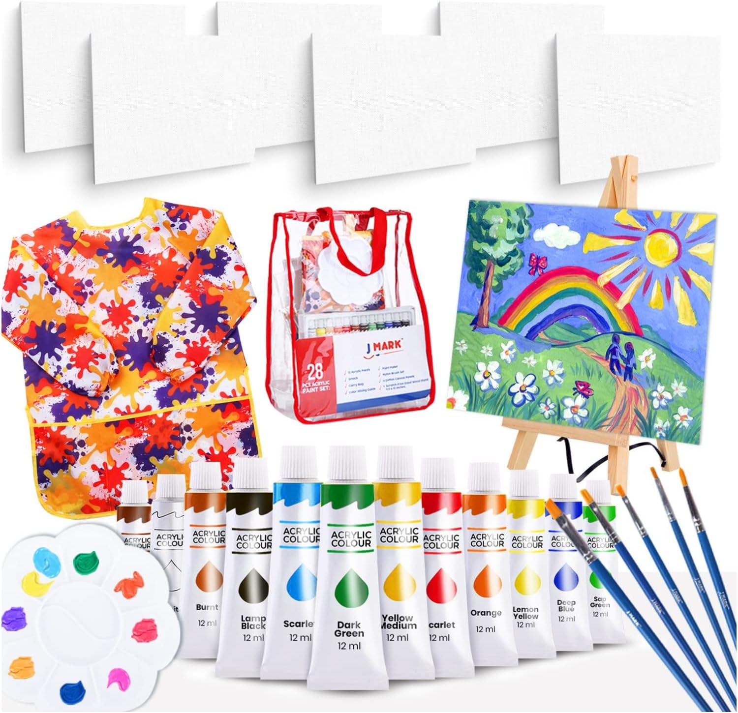 Amazon.com: Kid's Acrylic Paint Set - Premium Art Kit for Boys & Girls ...