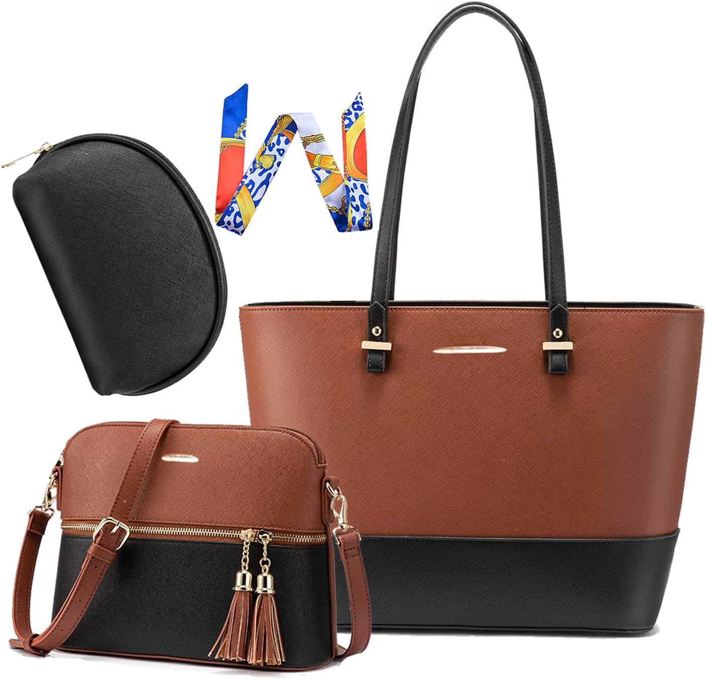 Tote Bolsa para Mujer, Bolsa de Hombro Elegante, Bolso de Mano de PU ...