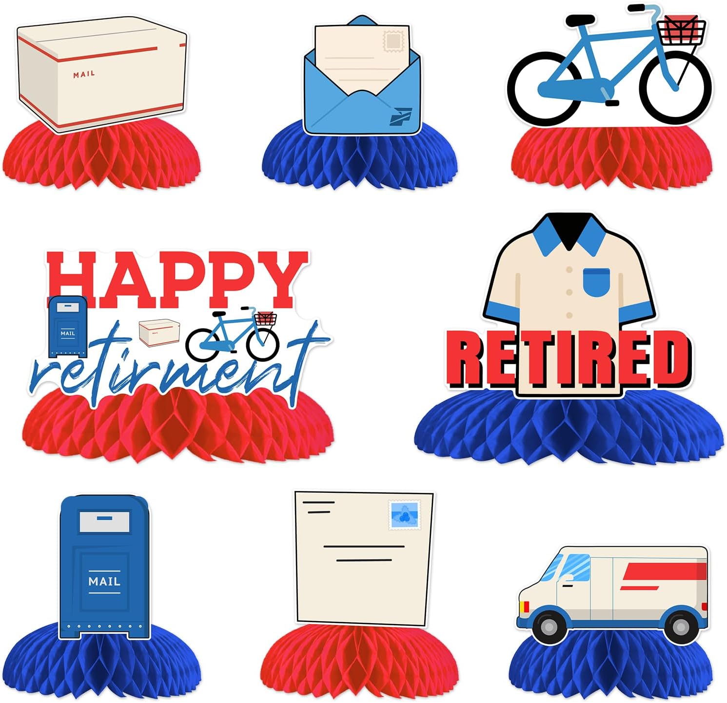 Amazon.com: Mailman Retirement Decorations 8Pcs Mailman Happy ...