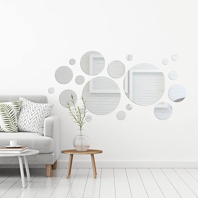 Amazon.com: Shappy 32 Pcs Acrylic Mirror Wall Stickers Removable Round ...
