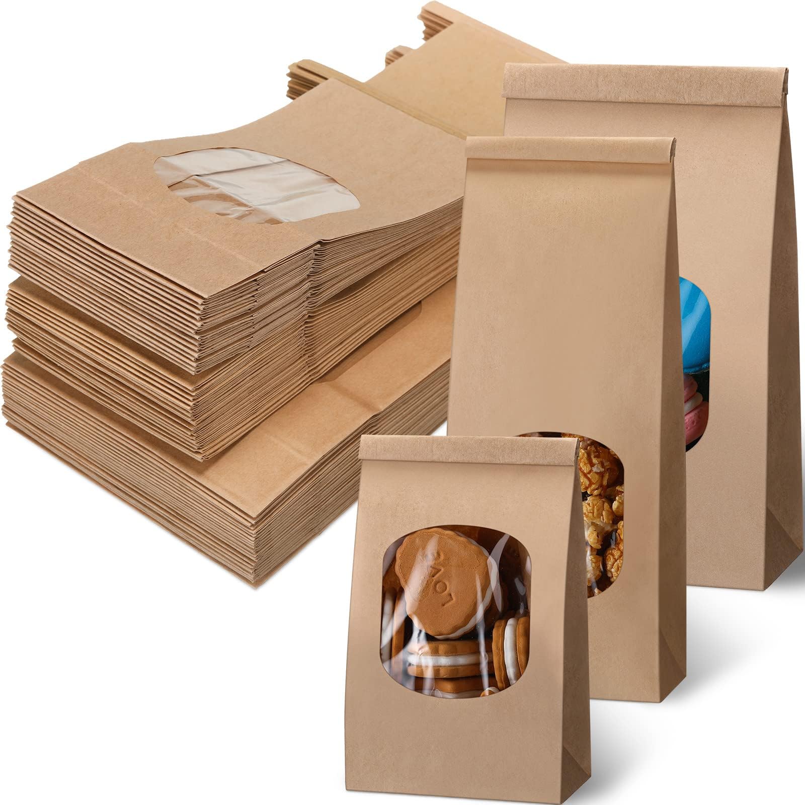 Amazon.com: Kraft 1/2 Lb. Tin Tie Bakery Bag w/Square Window - 50 Pack ...