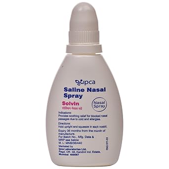 Solvin - Bottle of 20 ml Saline Nasal Spray : Amazon.in: Health ...