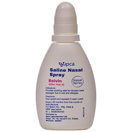 Solvin - Bottle of 20 ml Saline Nasal Spray : Amazon.in: Health ...
