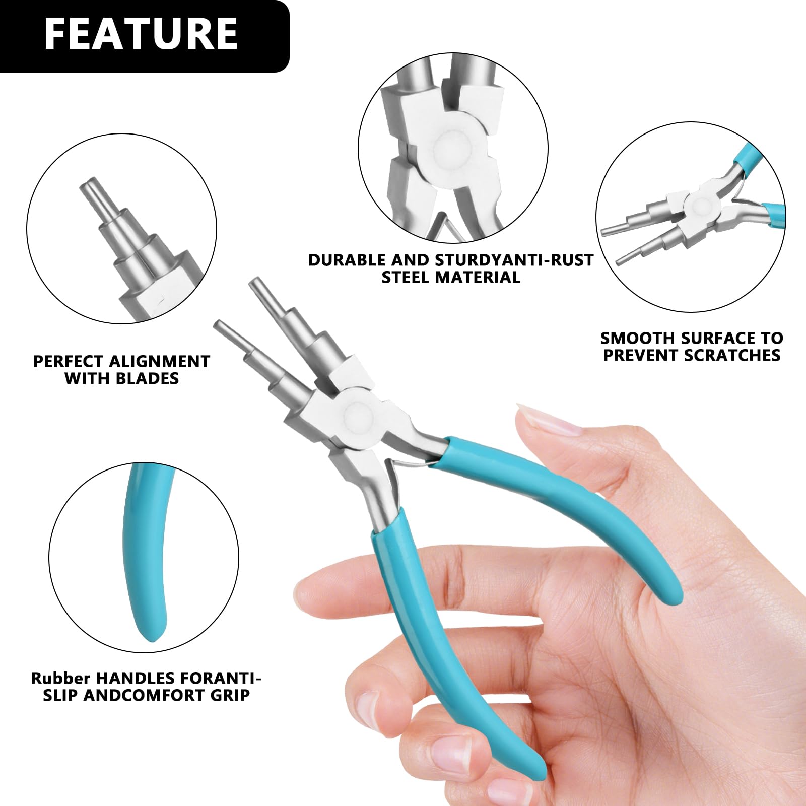 Snapklik.com : 2 Pieces 6 In 1 Jewelry Pliers Jewelry Making Tool Bail ...