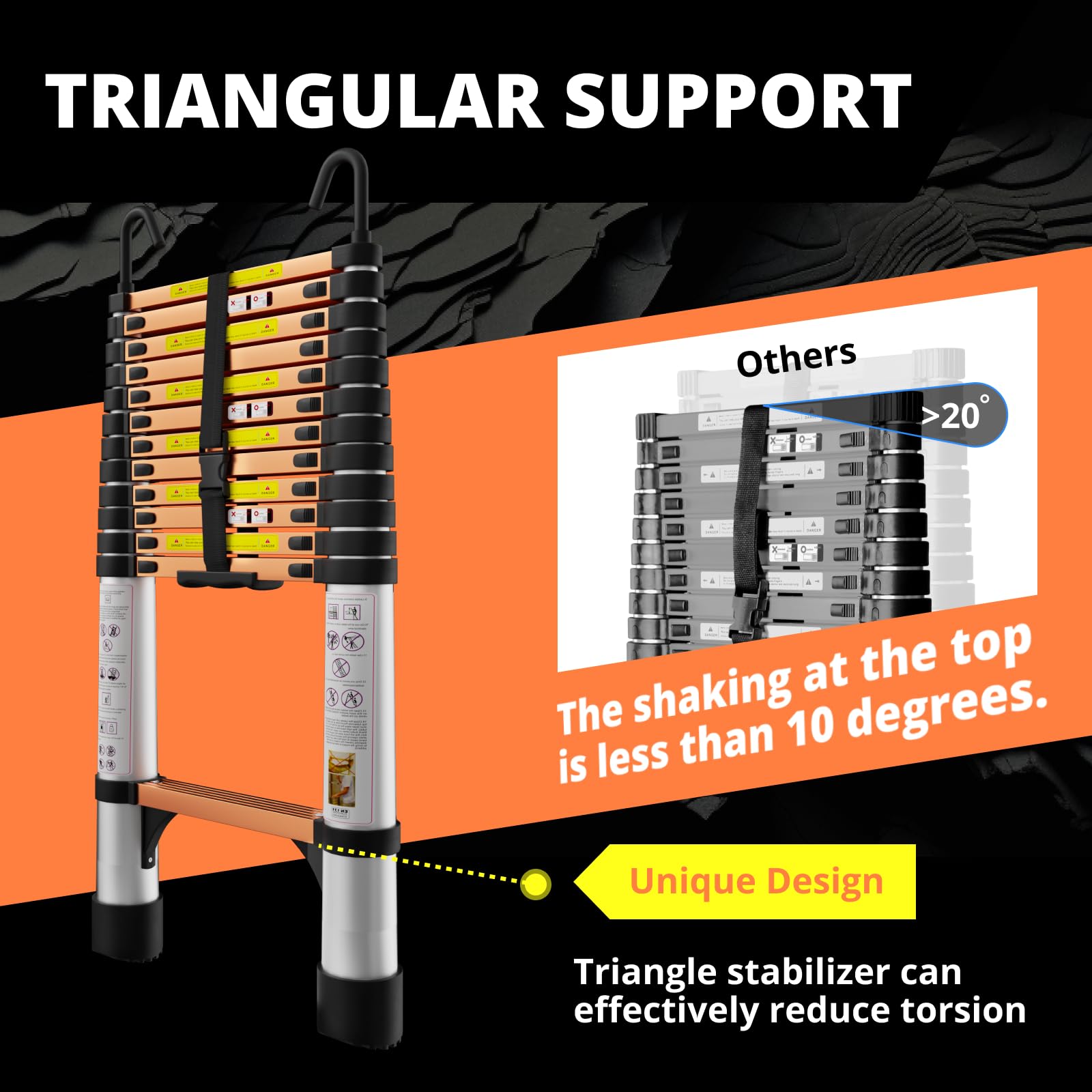 Snapklik.com : EvaStar 12.5FT Telescoping Ladder, Aluminum Lightweight ...