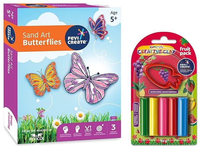 Buy Pidilite Fevicreate Make Your Own Sand Art Butterflies Learning ...