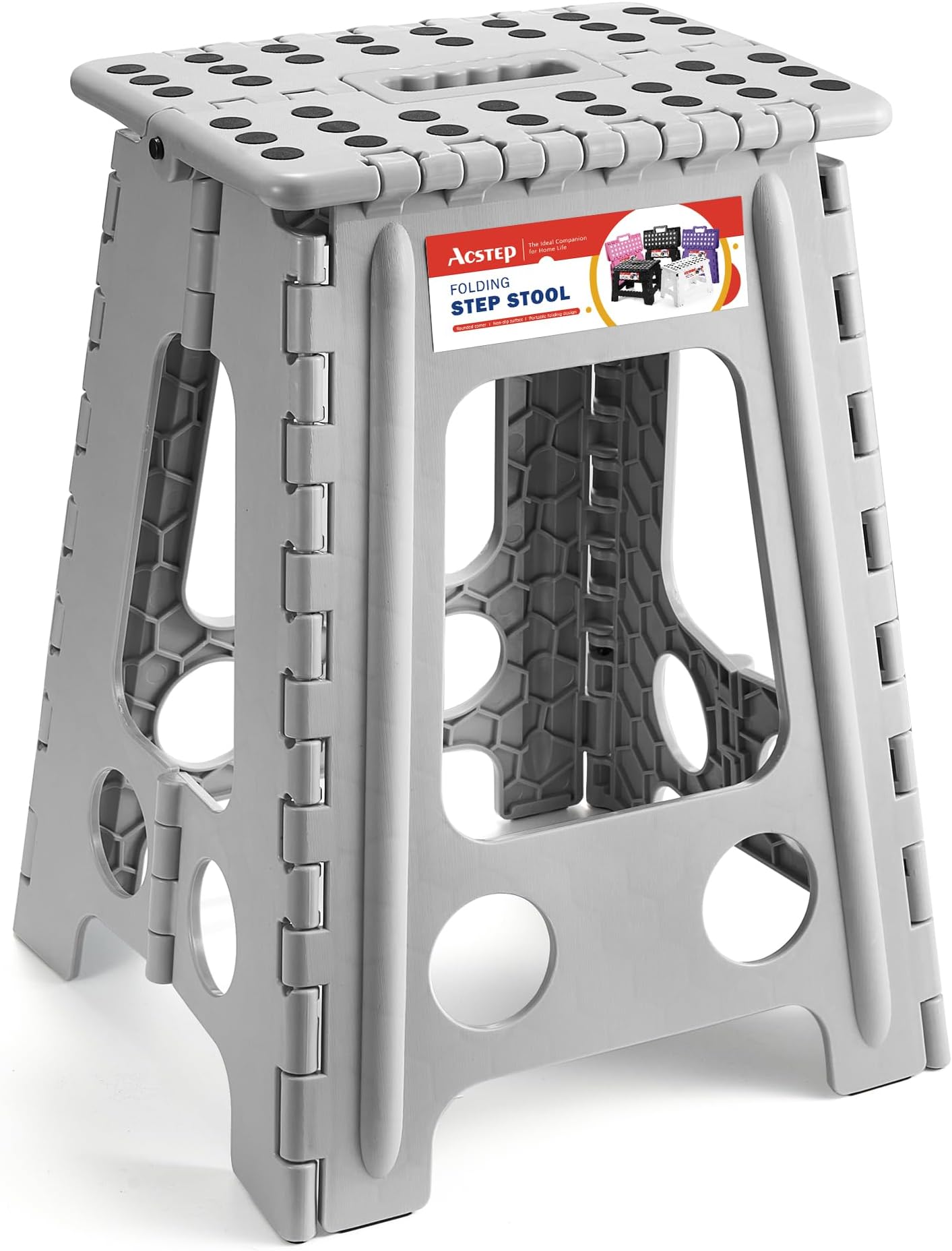 Amazon.com: ACSTEP Folding Step Stool 17.5 Inch Stool Heavy Duty ...