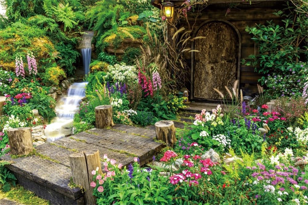 Amazon.com : OFILA Forest Mountain Nature Scenery Waterfall Backdrop ...