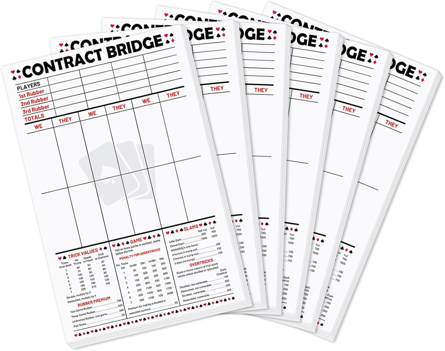 Amazon.com: party greeting 150 Sheets Contract Bridge Score Pad and ...