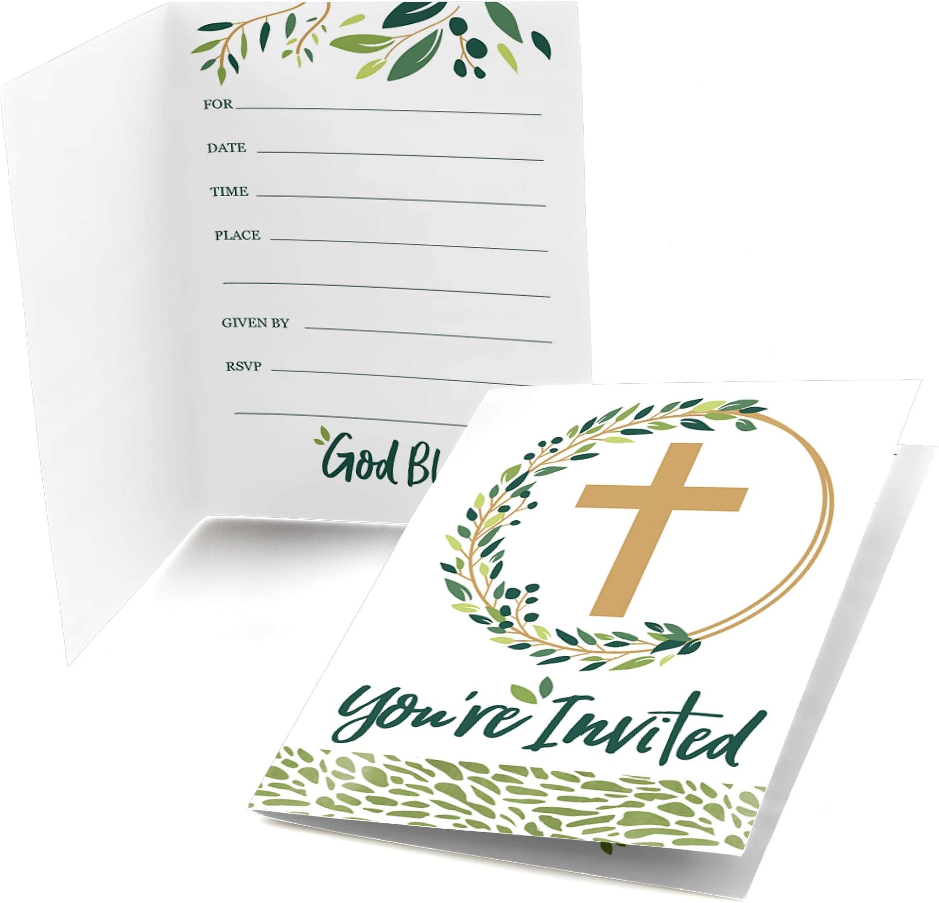 Amazon.com : Big Dot of Happiness Elegant Cross - Fill In Religious ...