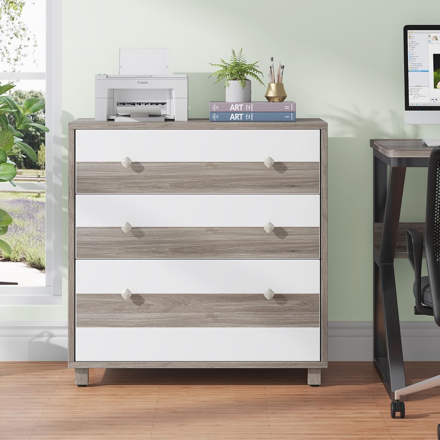 Amazon.com: Tribesigns 3 Drawer Lateral File Cabinet, Modern Filing ...
