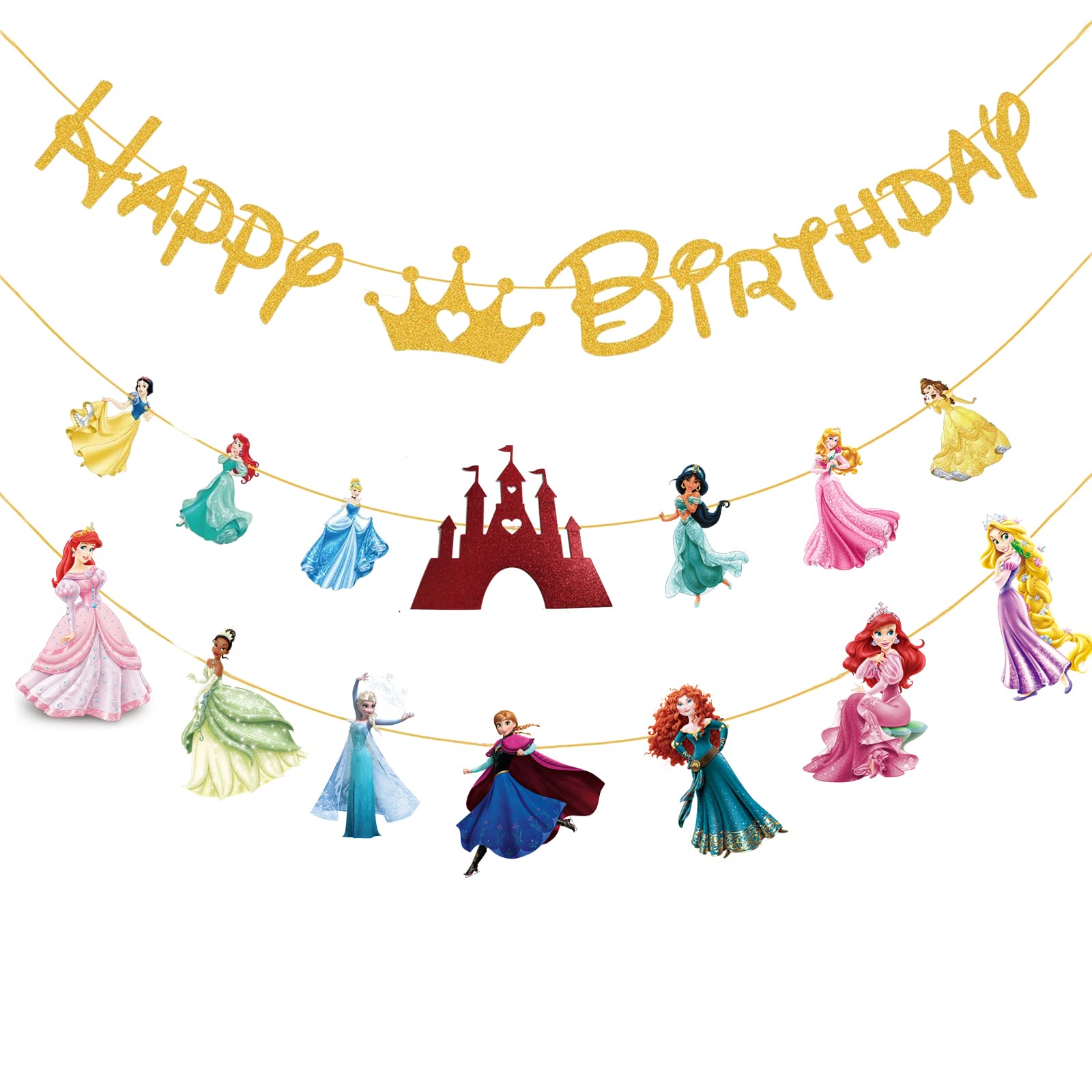 Buy Cartoon Princess Birthday Decoration, Princess Party Decorations ...