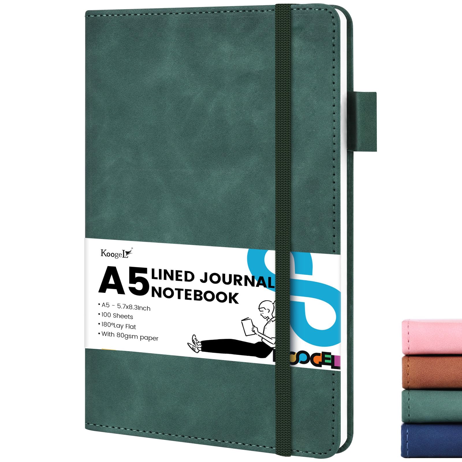 Amazon.com : Koogel Hardcover Journal Notebook, A5 College Ruled ...
