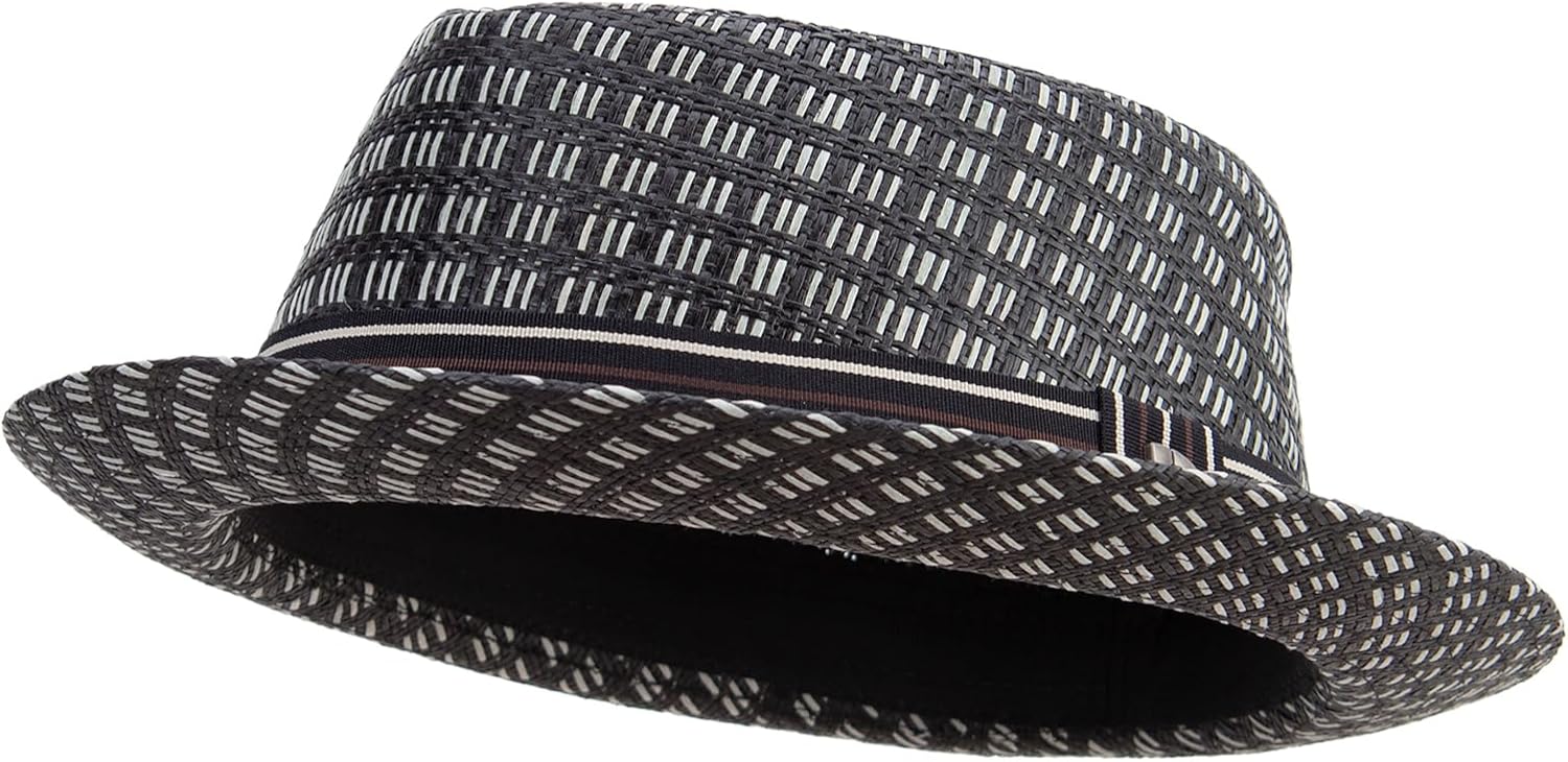 e4Hats.com Big Size Wove Paper Straw Wide Brim Porkpie Upbrim Fedora at ...