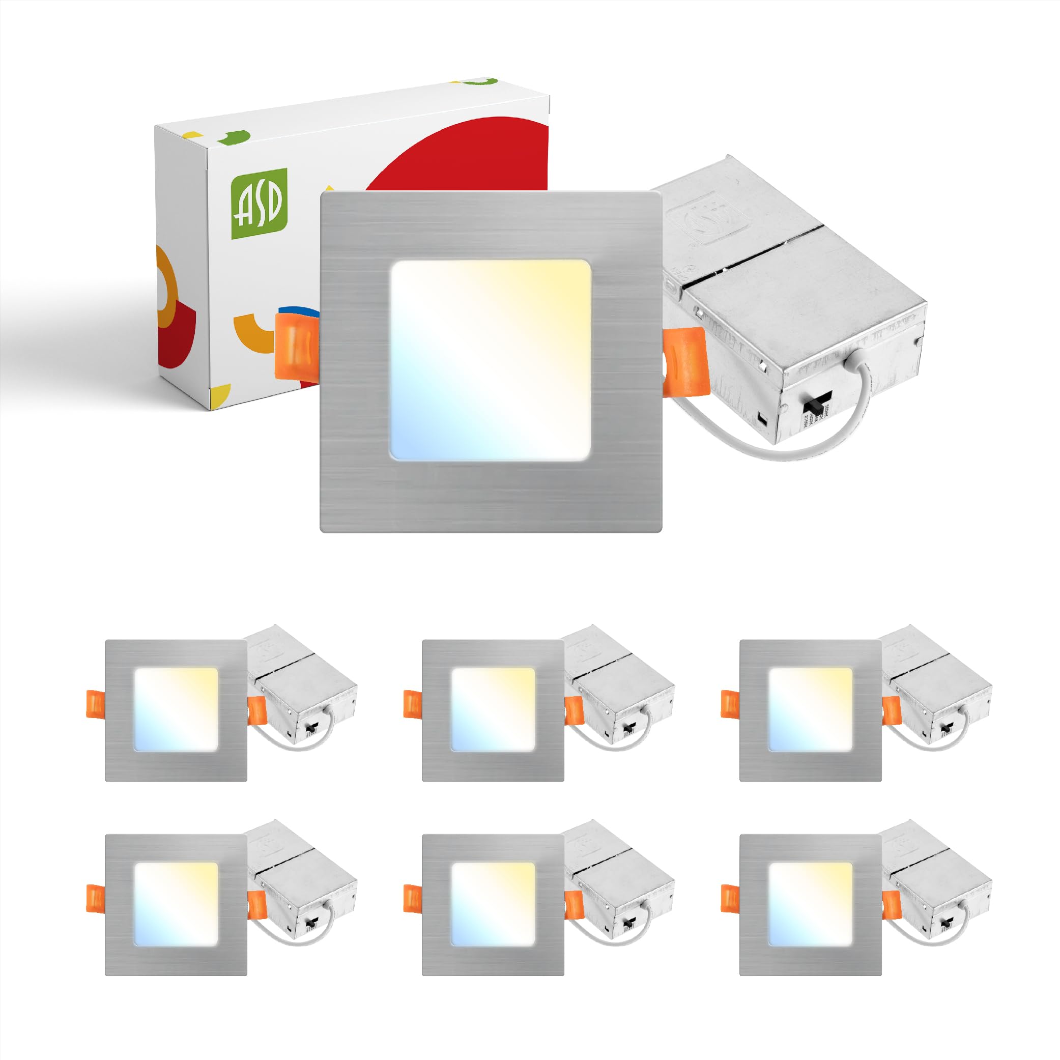 Snapklik.com : ASD LED Square Recessed Lighting 3 Inch - 2700K/3000K ...