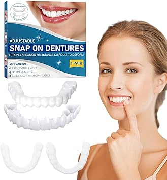 False Teeth Set – Clip in Veneers Teeth Top and Bottom Temporary Fake ...
