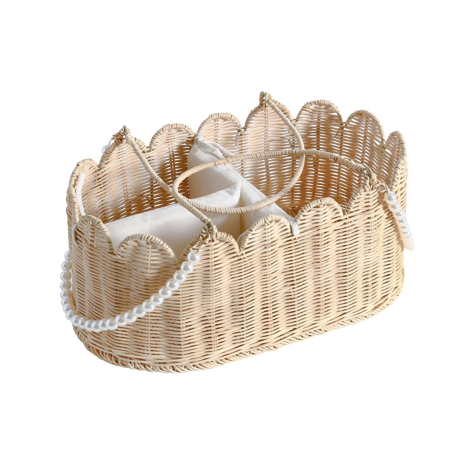 Snapklik.com : Premium Scalloped Diaper Caddy Organizer - Luxury ...
