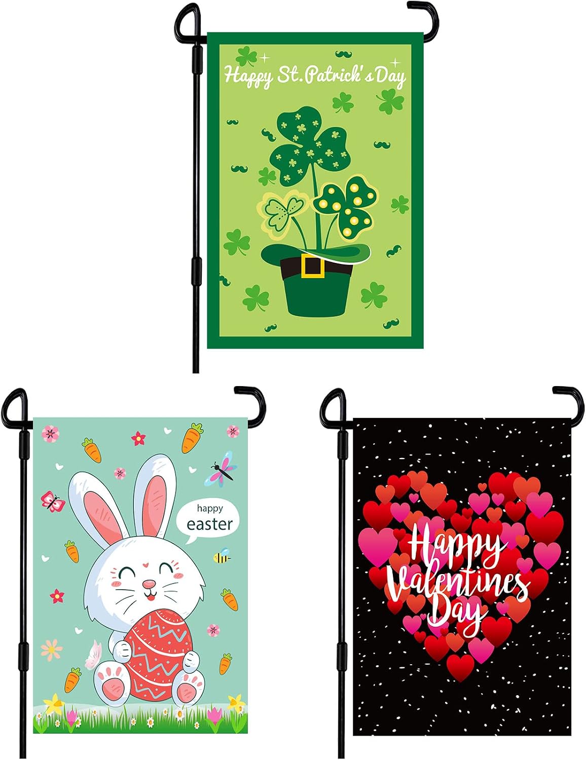 Amazon.com : 3 Pack Valentine's Day & St. Patrick's Day Burlap House ...