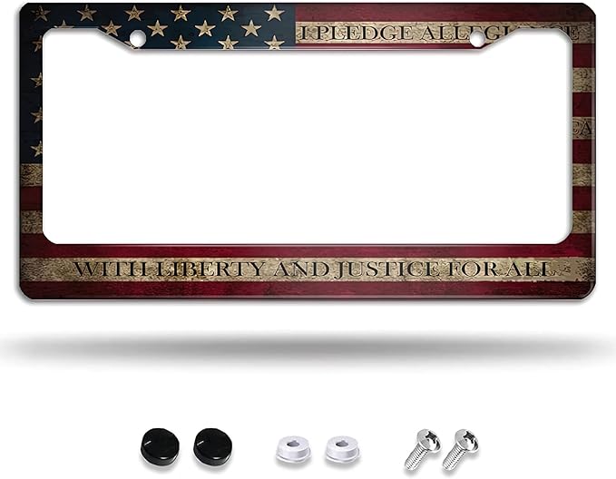 Amazon.com: American Flag Patriotic Pledge of Allegiance License Plate ...