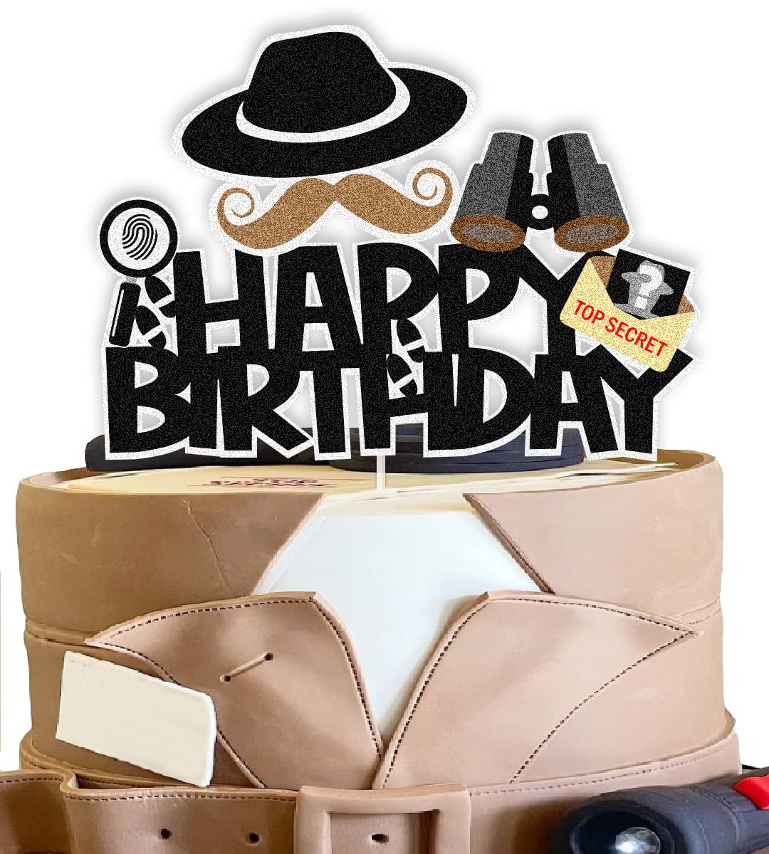 Amazon.com: Secret Agent Spy Cake Toppers Detective Birthday Decoration ...