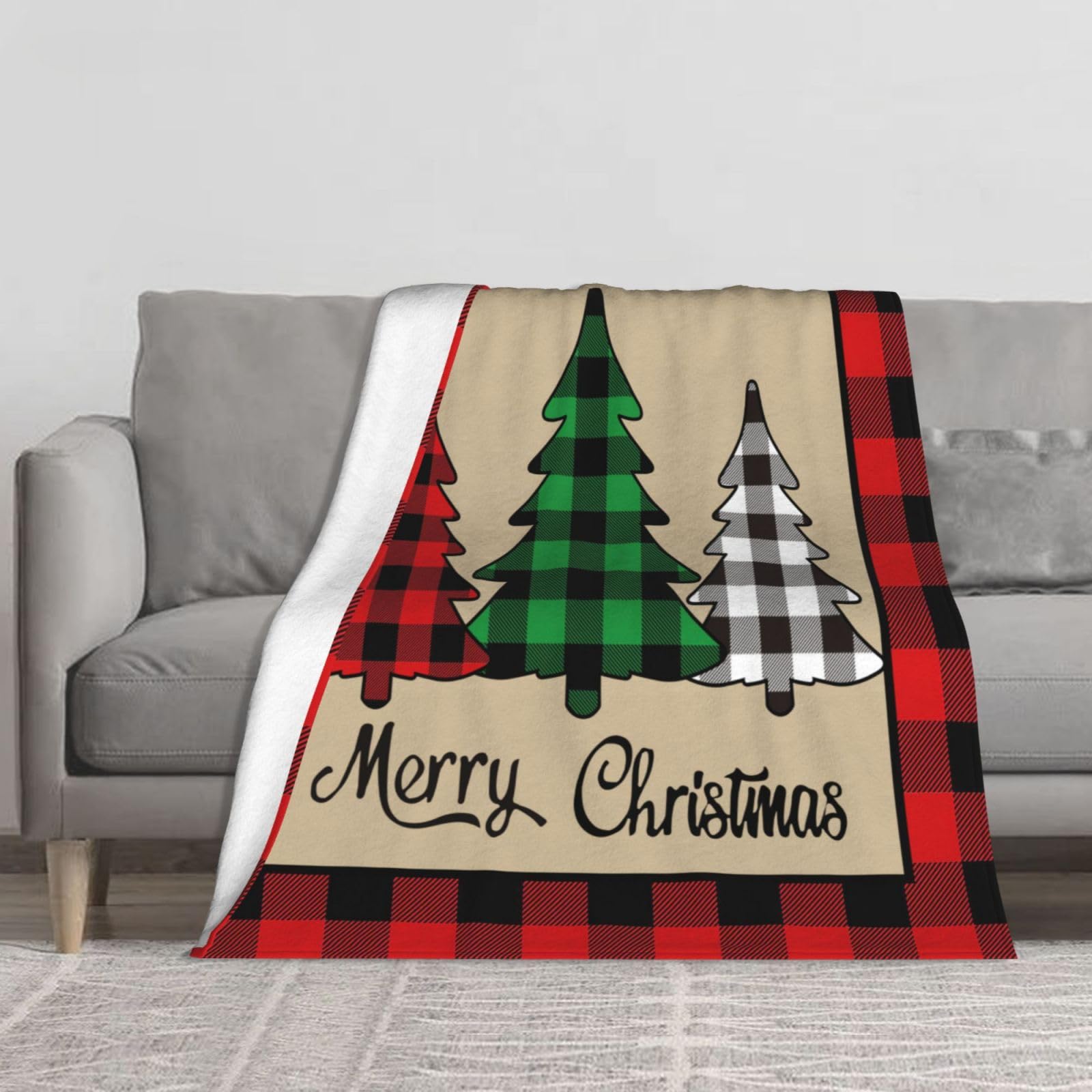 Amazon.com: VVA Christmas Throw Blanket, Red and Black Buffalo Plaid ...