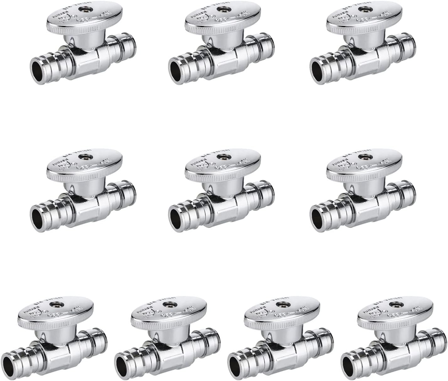 (Pack of 10) EFIELD 1/4 Turn Straight Stop Valve Pex-A Cold Expansion 1 ...