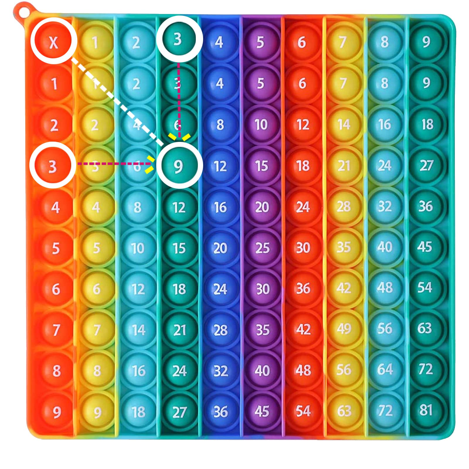 Buy 100 Pop It Fidget Toy, Learning Pop Fidget Toy, Number Pop It ...