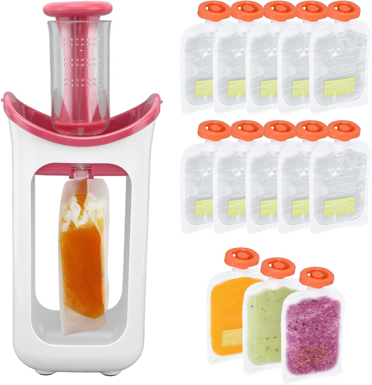 Amazon.com: HERCHR Baby Food Maker with 10Pcs Pouch, Fresh Fruit Juice ...