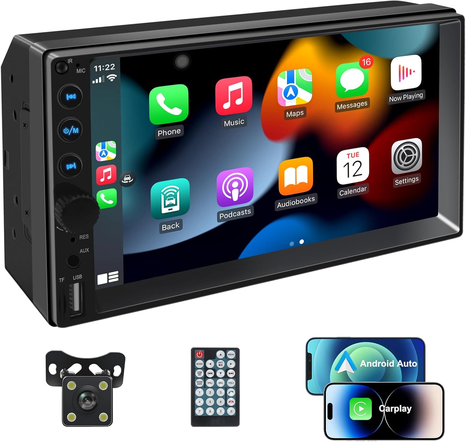 Amazon.com: 7 inch Double Din Car Stereo,Carplay Screen for Car with ...