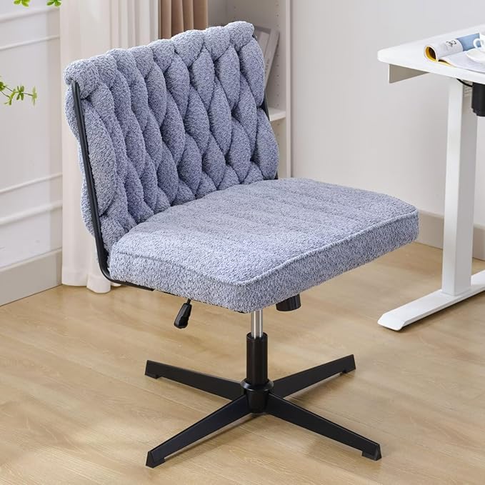 Amazon.com: TURRIDU Home Office Armless Swivel Chair, Criss Cross Legs ...
