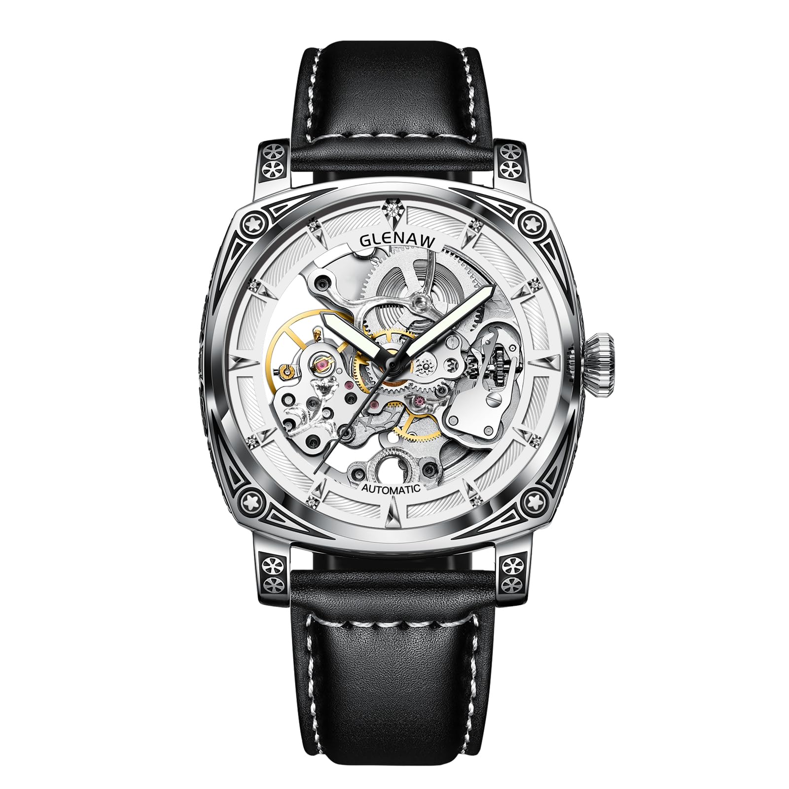 Amazon.com: Carved Automatic Watches for Men, Retro Tattoo Skeleton ...