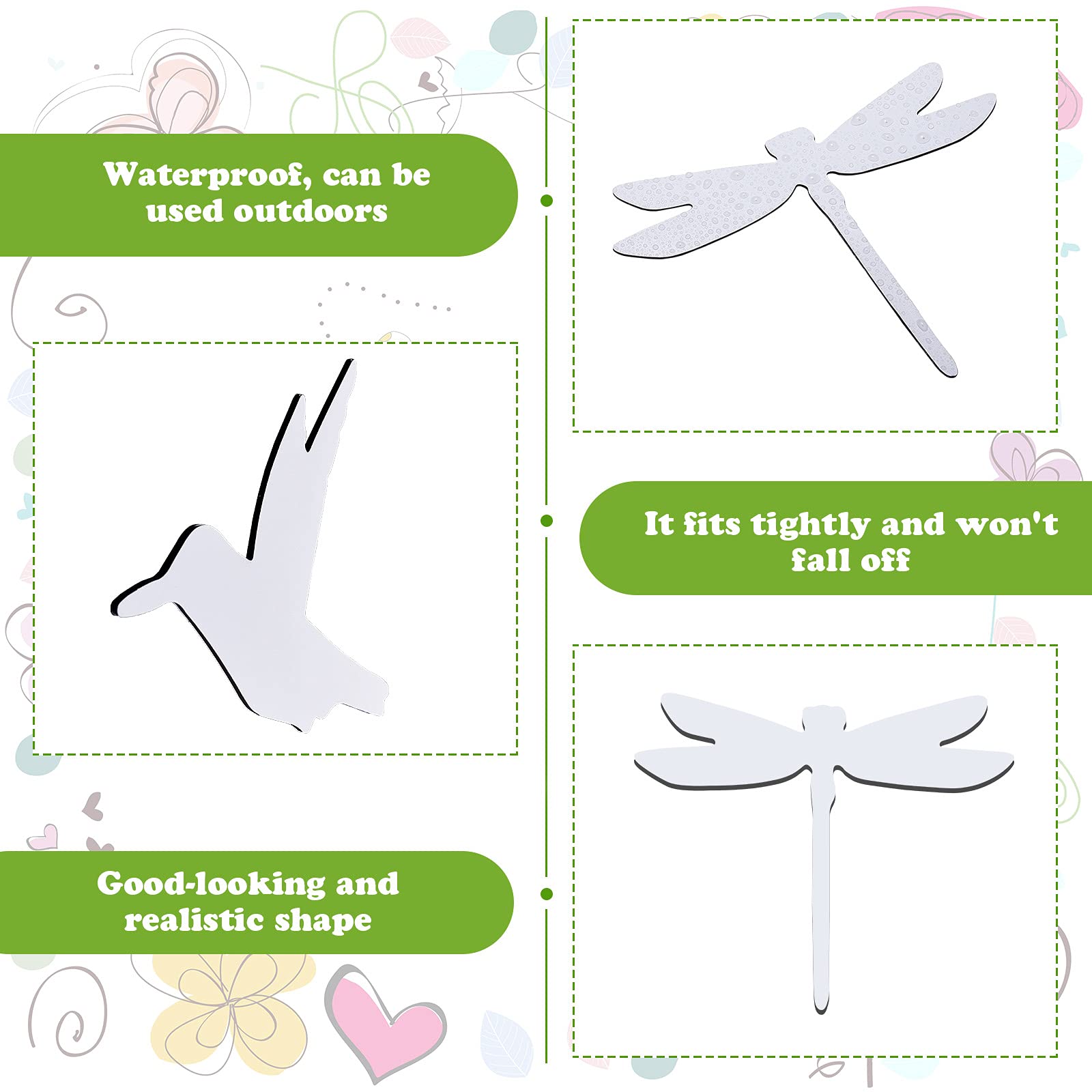 Snapklik.com : 8 Pieces Flexible Screen Magnets 2 Dragonflies 2 Geckos ...